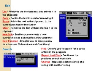 The Knowledge of QBasic | PPT