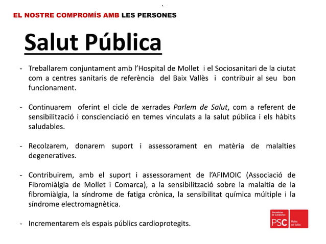 Compromisos psc mollet_salut | PPTX