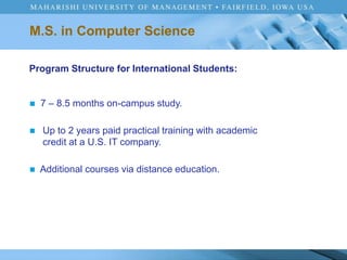 MS in Computer Science with paid training in USA | PPT