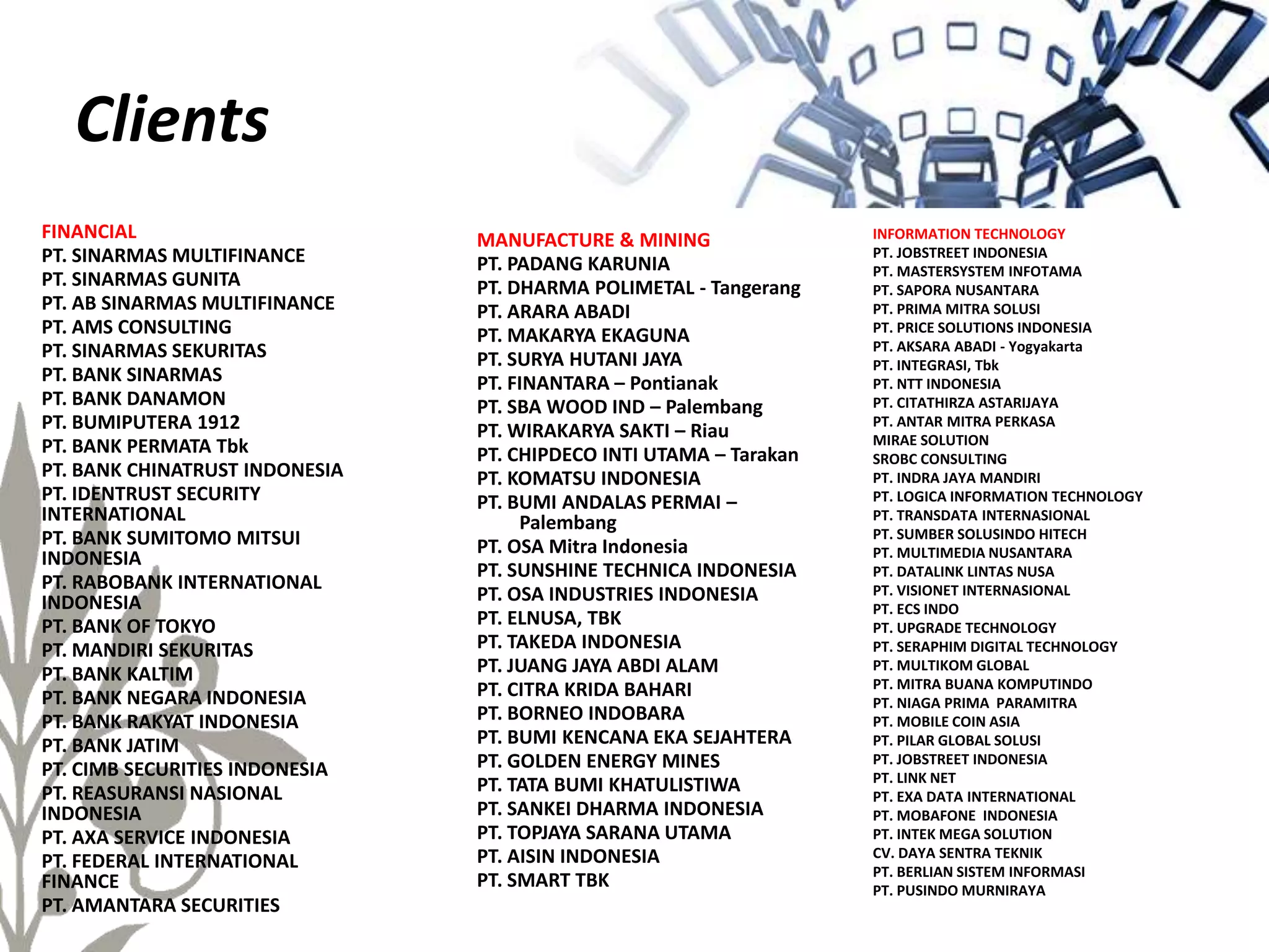 Company Profile PT DAYA CIPTA MANDIRI SOLUSI 2014 | PPTX