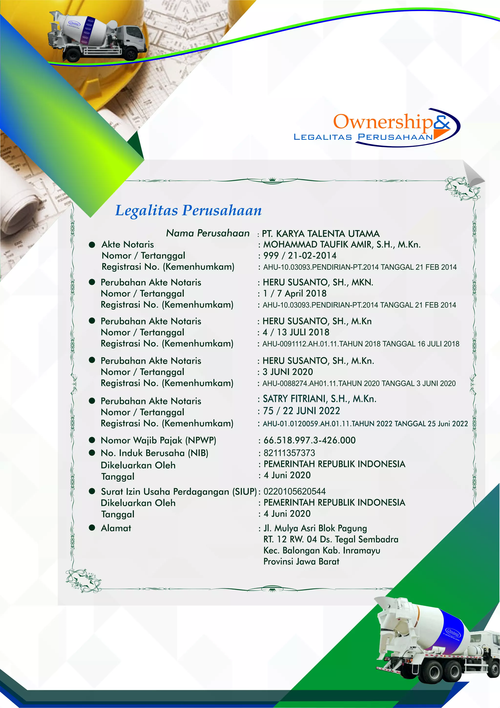 Qintani Beton Utama | PDF