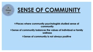Community psychology | PPTX
