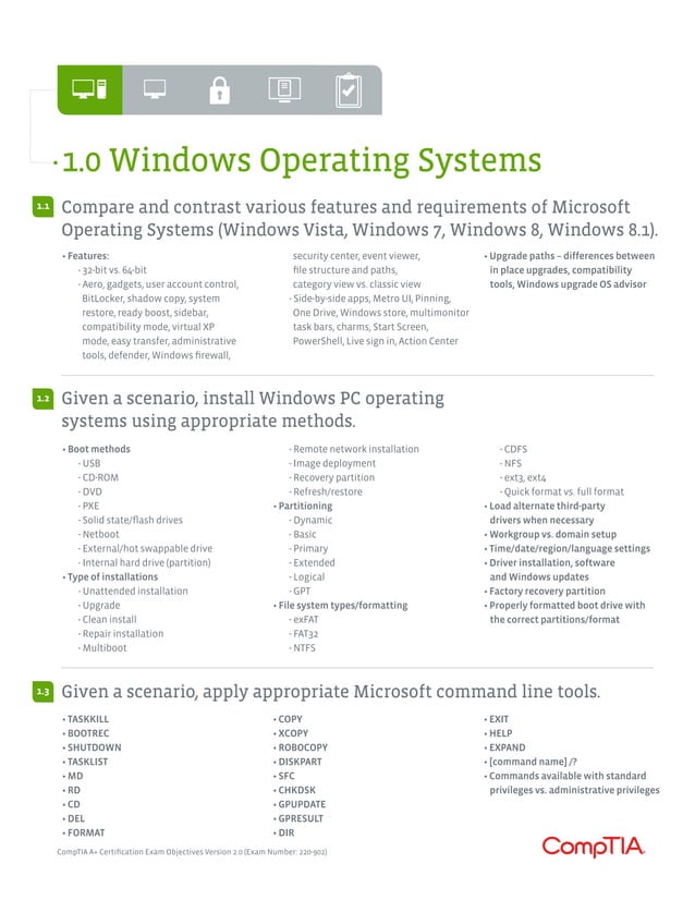 Comptia a-220-902-exam-objectives | PDF