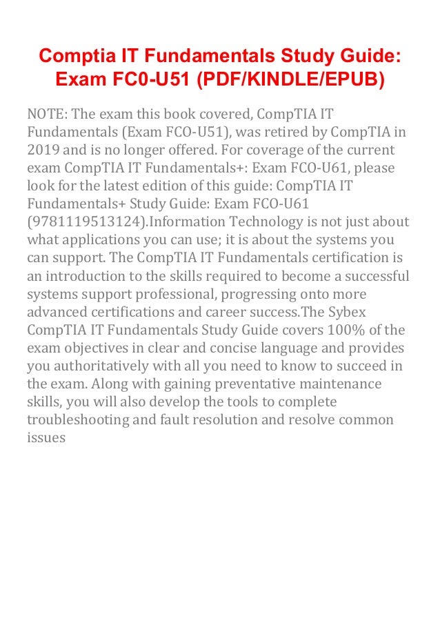 Comptia IT Fundamentals Study Guide: Exam FC0-U51 (PDF/KINDLE/EPUB)