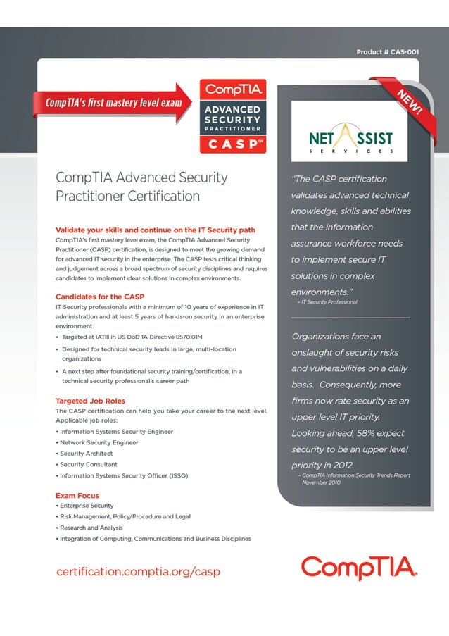CompTIA Advanced Security Practitioner | PDF | Technology & Computing