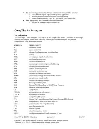 CompTIA A+ Essential Objectives | PDF | Education