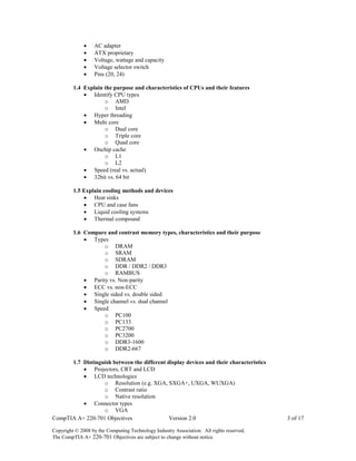 CompTIA A+ Essential Objectives | PDF | Education