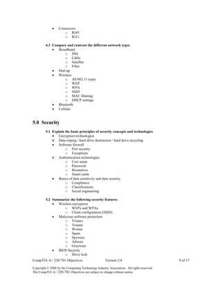 CompTIA A+ Essential Objectives | PDF | Education