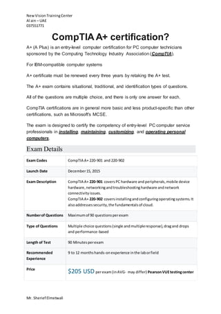 Comptia a+ overview | DOCX