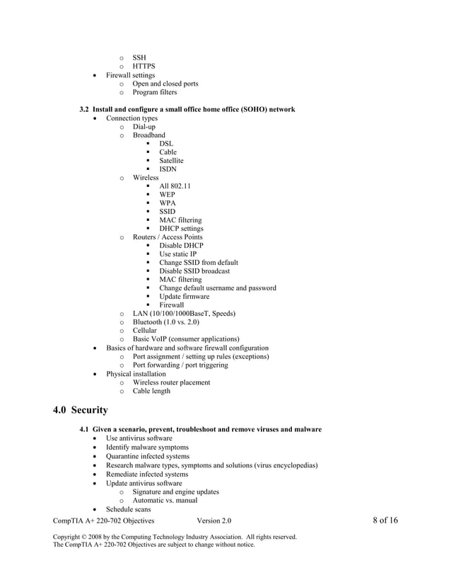 CompTIA A+ practical objectives | PDF