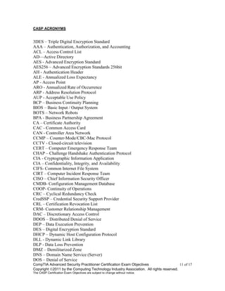 CompTIA CASP Objectives | PDF