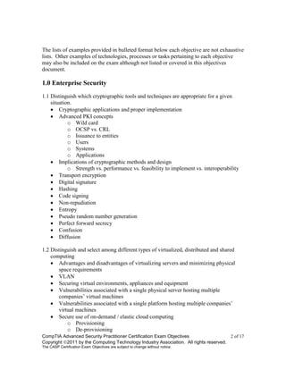 CompTIA CASP Objectives | PDF