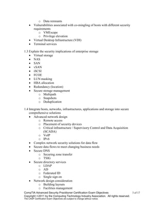 CompTIA CASP Objectives | PDF