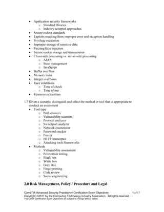 CompTIA CASP Objectives | PDF