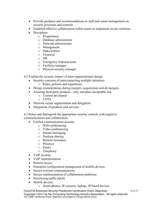 CompTIA CASP Objectives | PDF