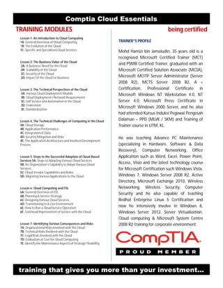 Comptia Cloud Essentials Certification Trainings | PDF | Cloud ...