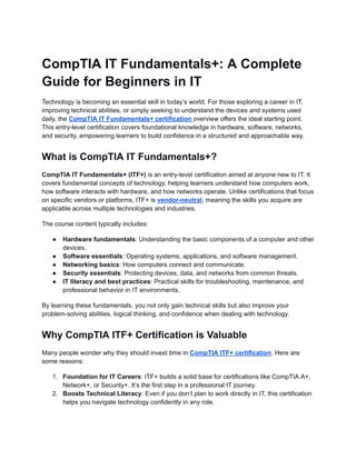 CompTIA IT Fundamentals+:A Complete Guide for Beginners in IT | PDF