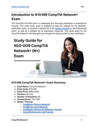 CompTIA N10-009 Certification Exam Syllabus and Exam Questions | PDF