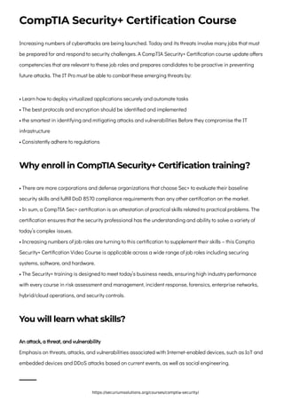 CompTIA Security+ Certification | Sec+ | PDF