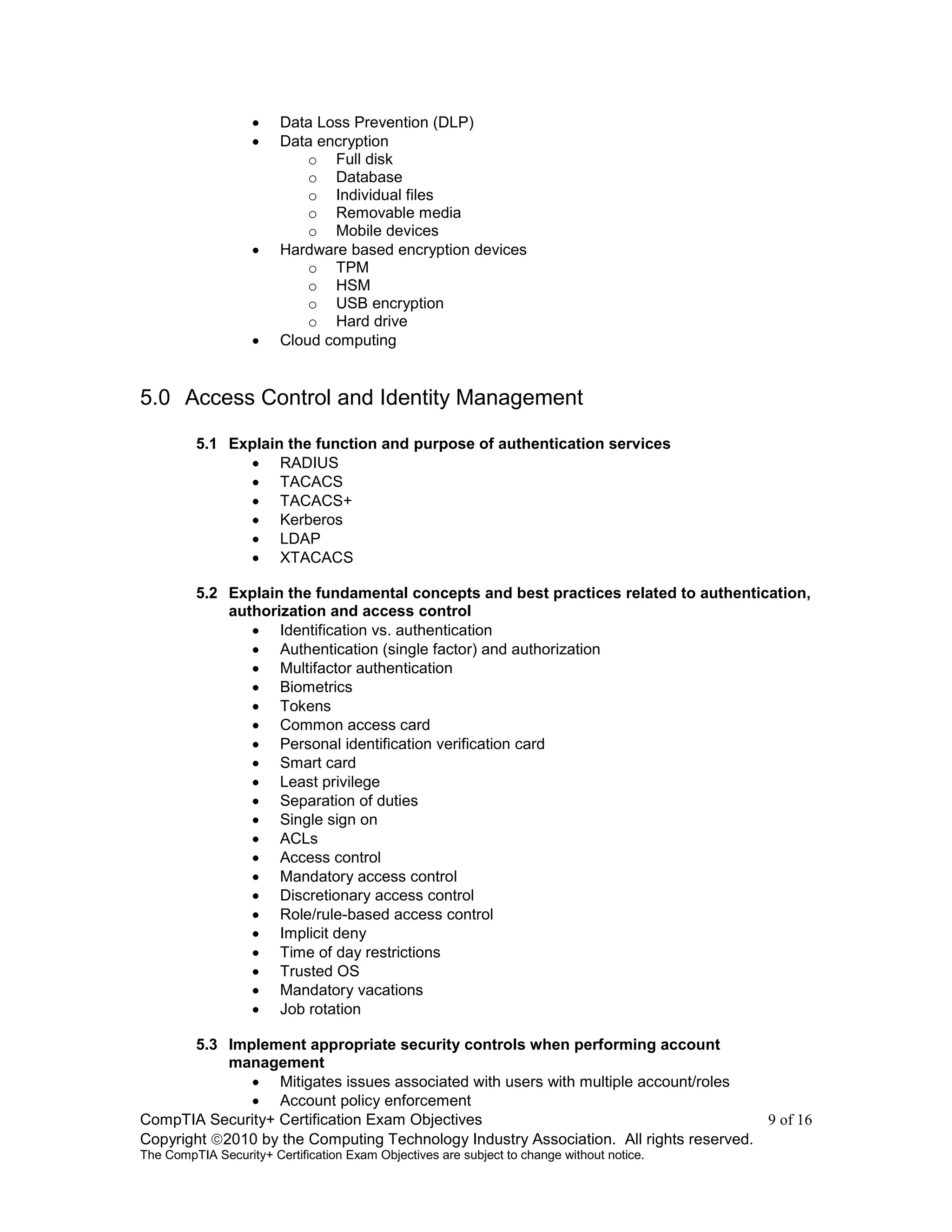 CompTIA Security+ Objectives | PDF | Computer Networking | Computing