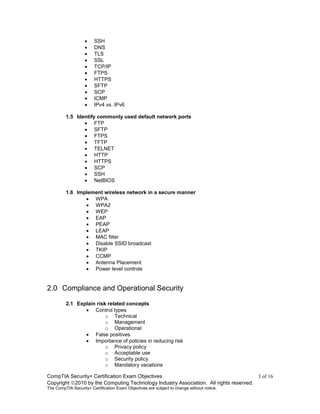CompTIA Security+ Objectives | PDF | Computer Networking | Computing
