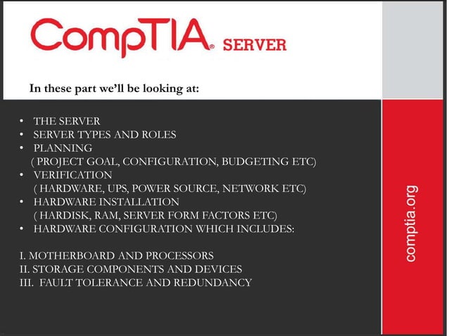 Comptia server presentation | PPTX