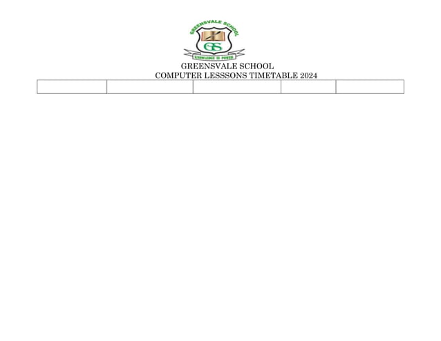 COMP Timetable for primary school in kenya | DOCX