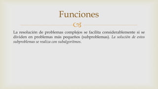 Funciones y Subrutinas | PPTX