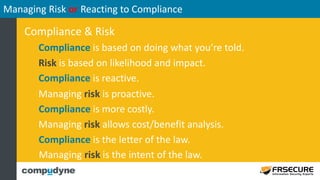 Managing Risk or Reacting to Compliance | PPT