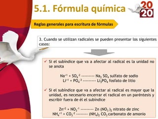Compuestos Químicos - Reglas Generales para Escritura de Fórmulas | PDF