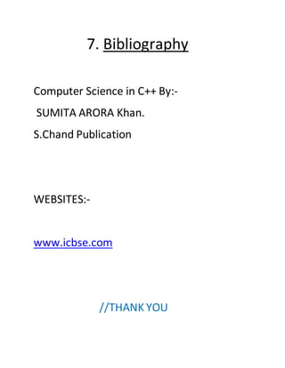 cbse 12 computer science investigatory project | DOCX