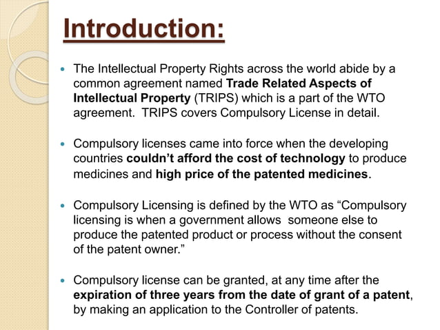 Compulsory license | PPT