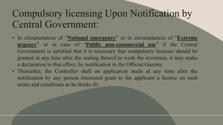 compulsory licensing of patent is my topic | PPTX