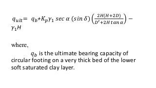 ULTIMATE BEARING CAPACITY OF CIRCULAR FOOTING ON LAYERED SOILS | PPT