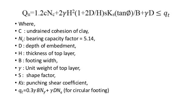 ULTIMATE BEARING CAPACITY OF CIRCULAR FOOTING ON LAYERED SOILS | PPT