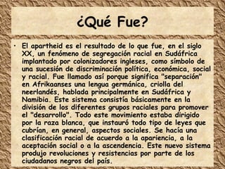 El Apartheid | PPT