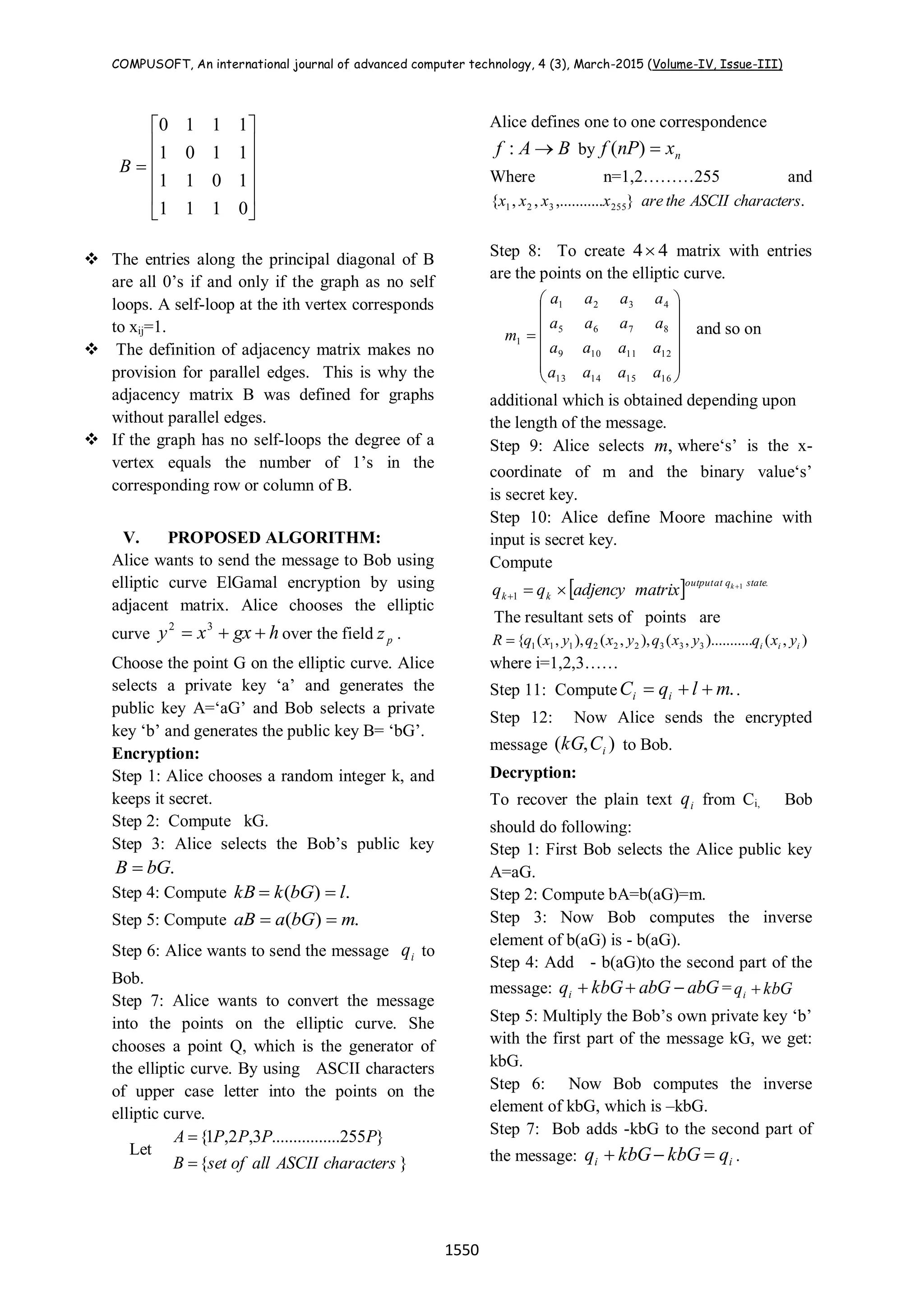 An Elgamal Encryption Scheme Of Adjacency Matrix And Finite Machines
