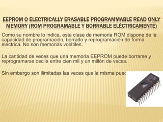 Tipos de ram, rom, tarjeta madre y perifericos de entrada y salida | PPTX
