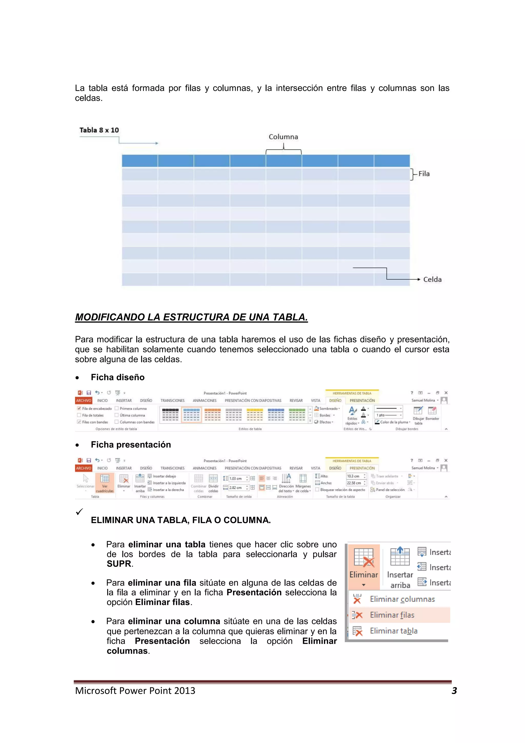 Computacion TABLAS POWER POINT | PDF