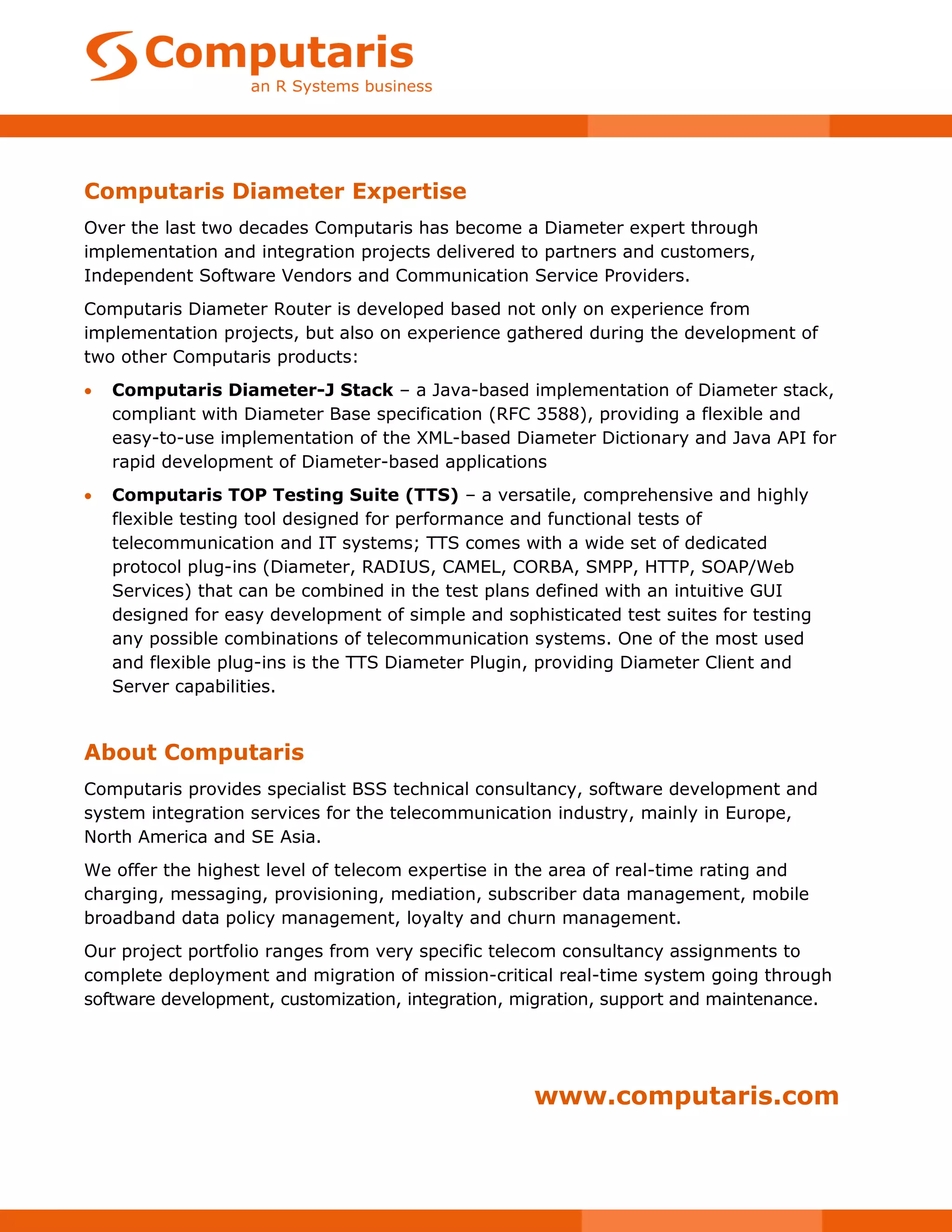 Computaris Diameter Router | PDF