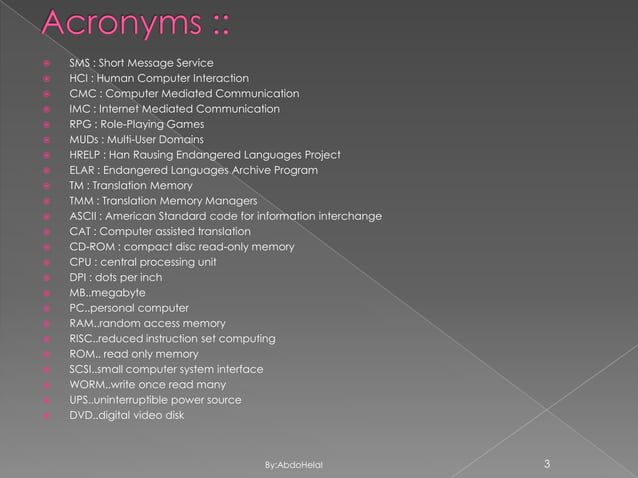 Computational Linguistics FCIS'13 - ASU -- Part(I) | PPT