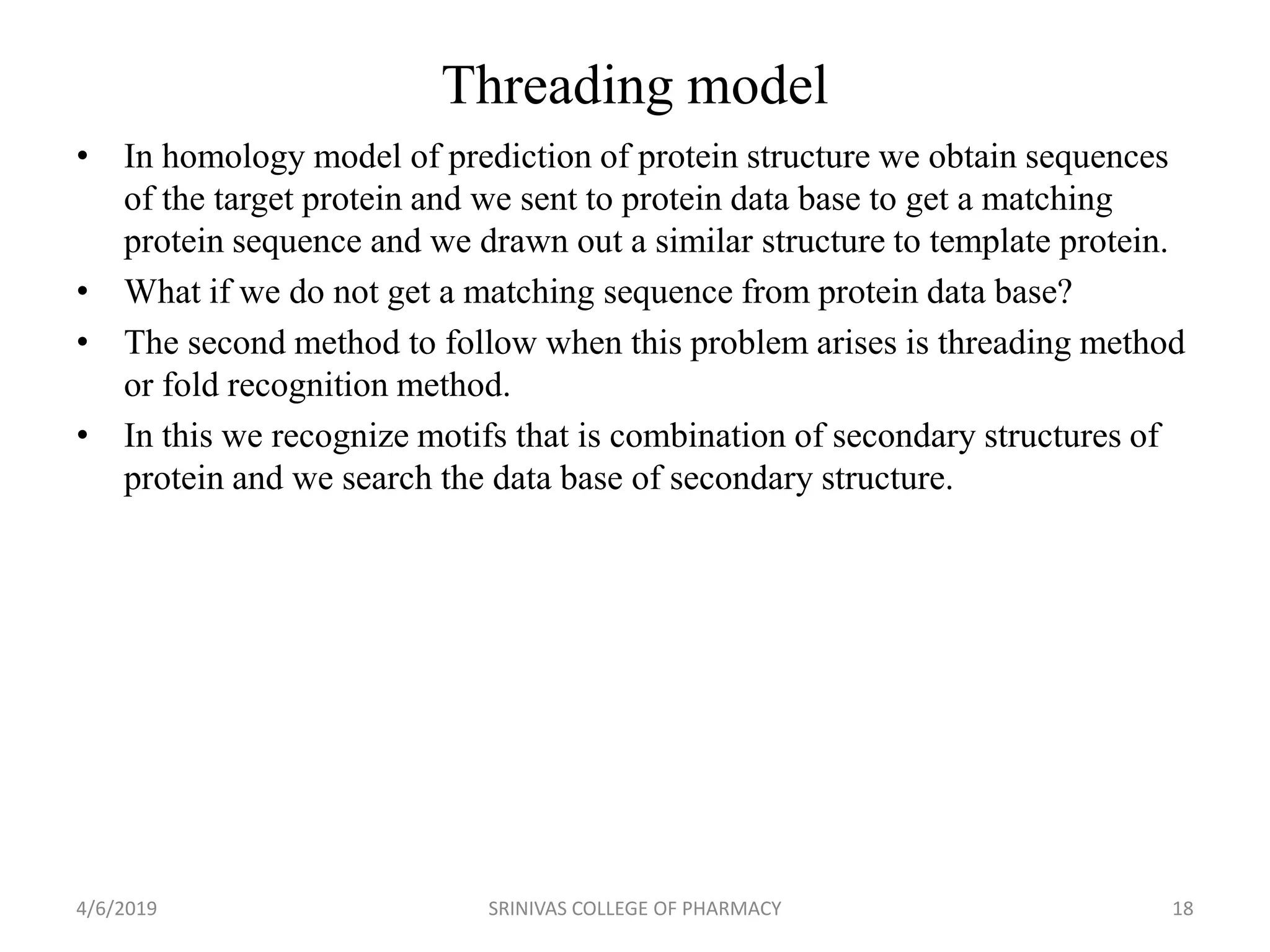 threading and homology modelling methods | PPTX