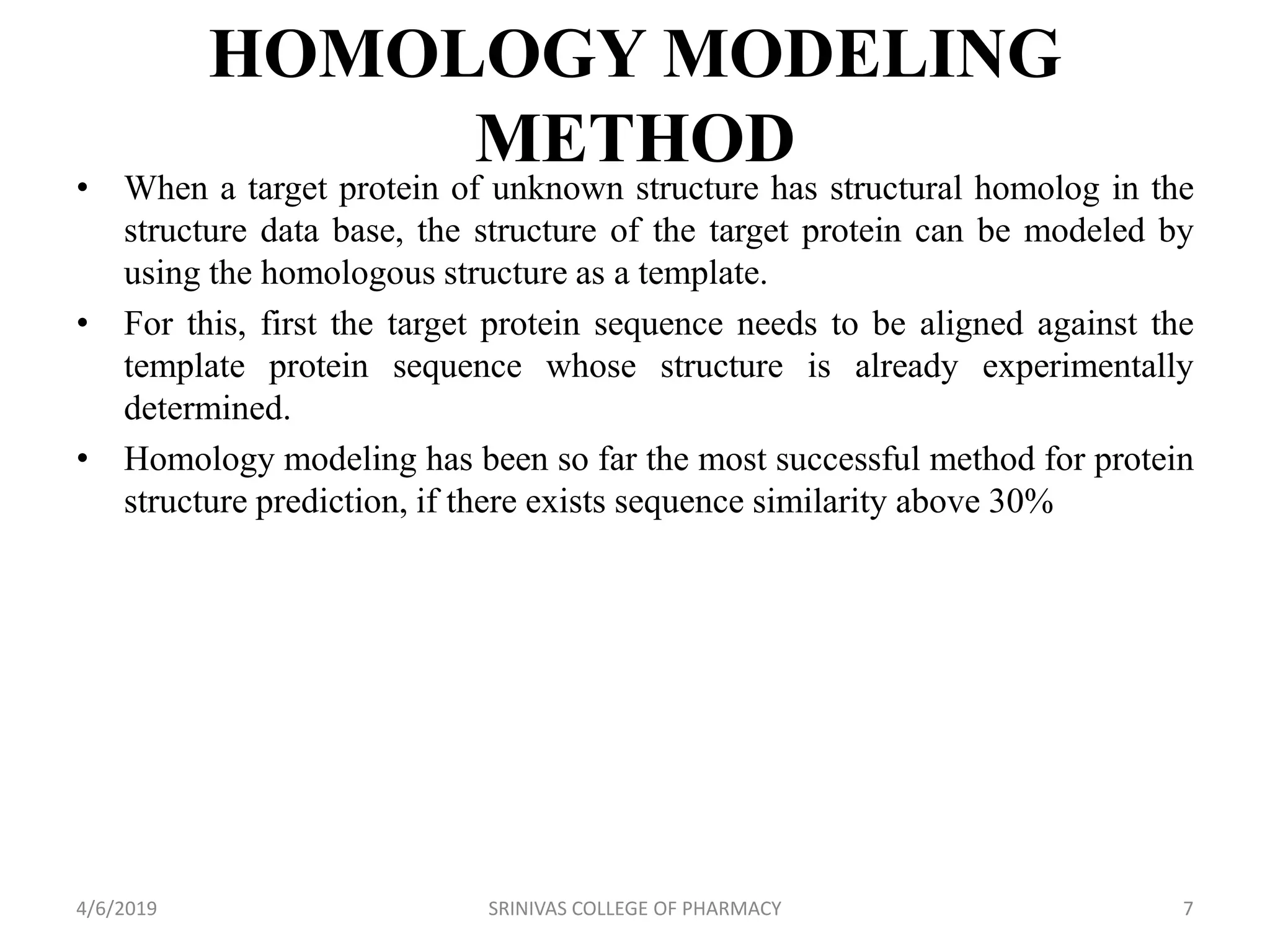 threading and homology modelling methods | PPTX