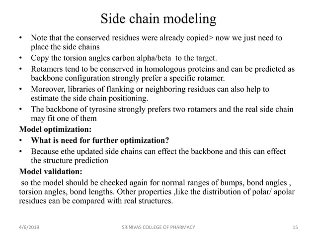 threading and homology modelling methods | PPTX | Chemistry | Science