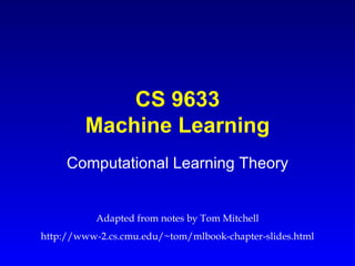 Computational Learning Theory | PPT