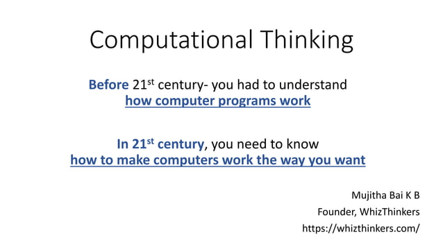 Computational Thinking - 101 | PPT