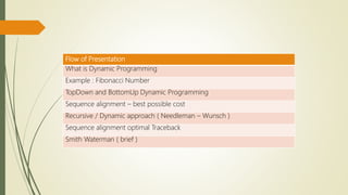 Dynamic Programming: Smith-Waterman | PPT