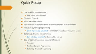Dynamic Programming: Smith-Waterman | PPT