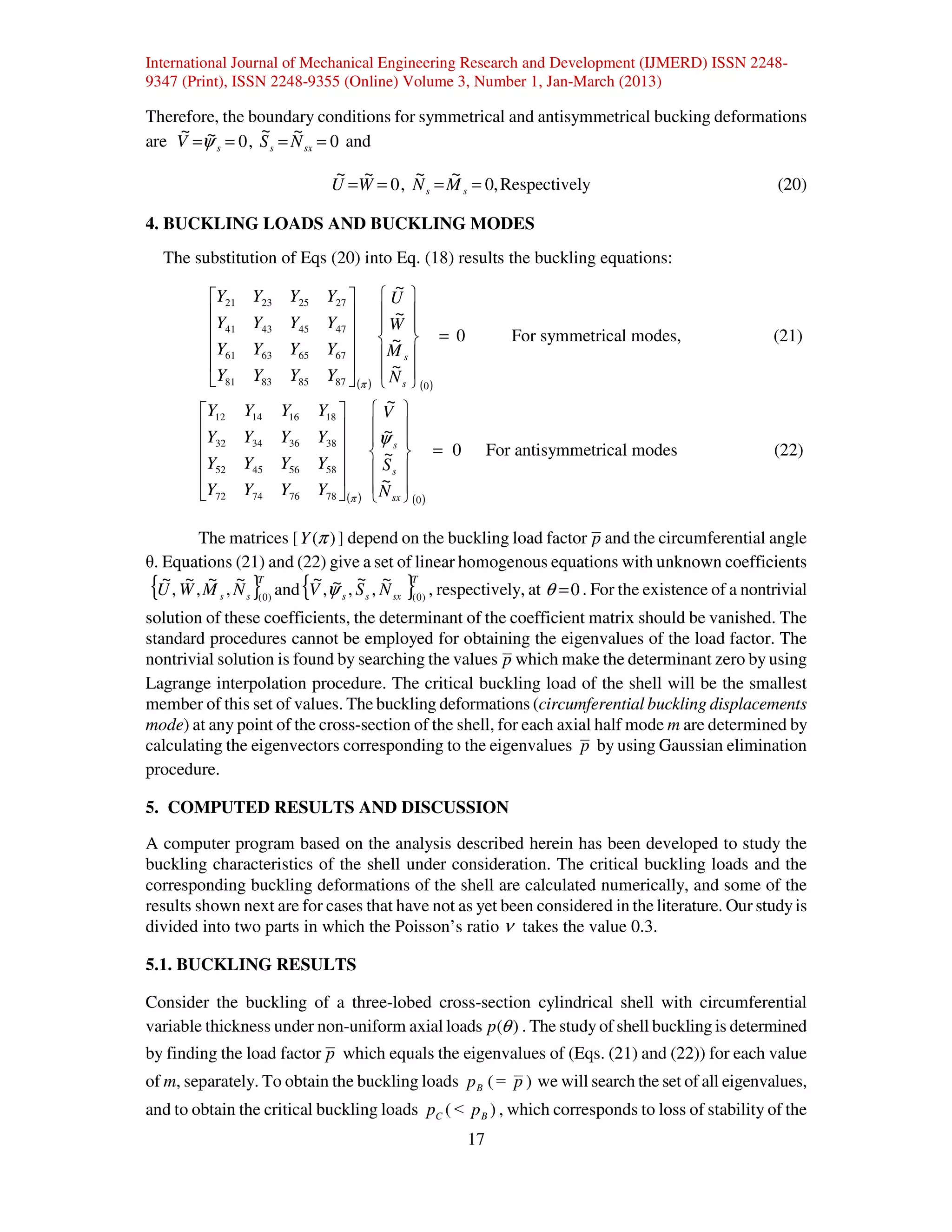 Computational buckling of a three lobed crosection | PDF