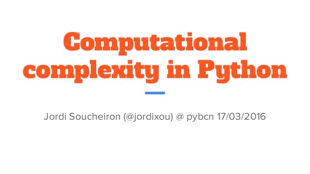 Computational Complexity In Python